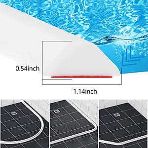 Duzzy 67 Inch Collapsible Shower Water Dam, Shower Threshold Water Stopper Barrier and Retention System and Keeps Water Inside Threshold Dry and Wet Separation, Suitable for Bathroom & Kitchen