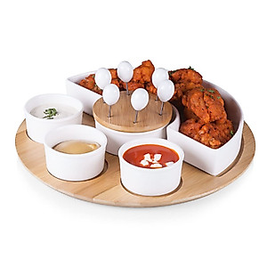 NFL San Francisco 49ers Symphony Laser Engraved Serving Dish, One Size, Natural Wood