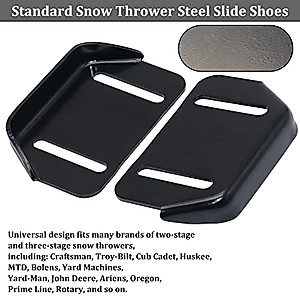 KOOTANS 1pair 784-5580 Snow Thrower Slide Plate Shoes Heavy Duty Metal Snow Blower Slide Skids Replace for MTD 784-5580-0637 Cub Cadet Yardman Troy Bilt Craftsman, for Stens 780-420 (Black)