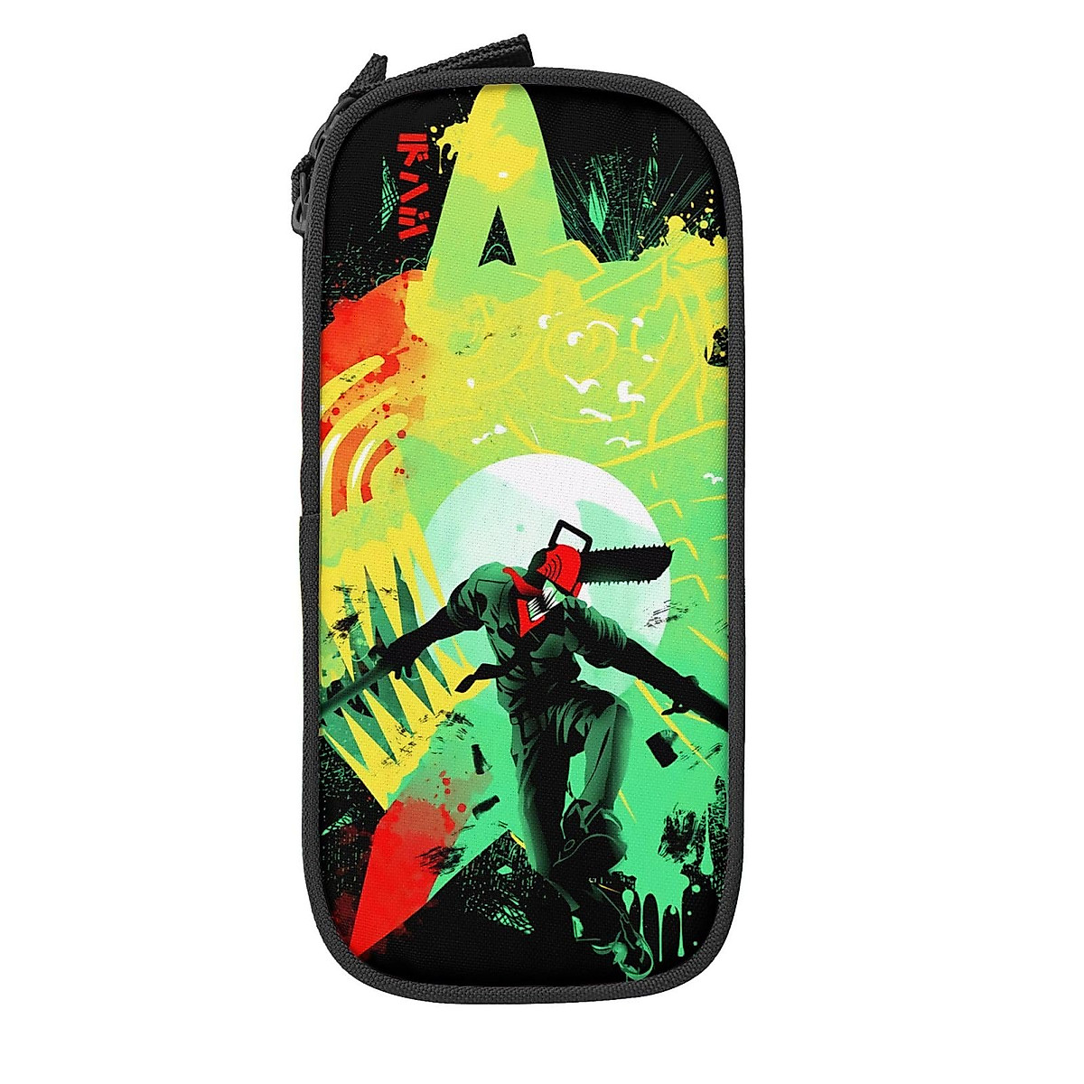 Chainsaw Man Pen Bag Large-Capacity Storage Pen Bag Double Pencil Bag Zippered Stationery Bag