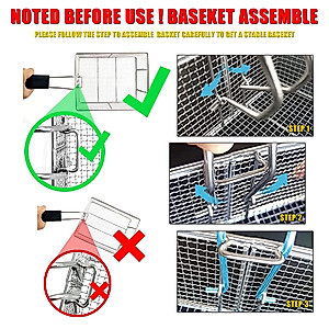 HOOCOO Commercial Electric Deep Fryer, Dual Tank Stainless Steel Deep Fryer with 2 Basket & Lid Capacity 2 x 10L Countertop Fryers for Home Kitchen and Restaurant 3600W 120V