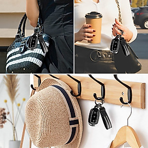 Turcee Leather American Flag Car Keychain,US Flag Car Key Fob,Zinc Alloy Anti-Lost D-ring Key Fob Keychain for Men and Women