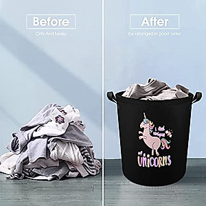 Unique Unicorn Large Laundry Basket Hamper Bag Washing with Handles for College Dorm Portable