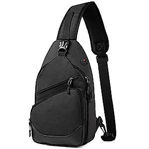 VASCHY Sling Bag for Men Women, Water Resistant One Strap Over the Shoulder Cross Body Backpack Chest Bag for Hiking/Travel/Outdoor Black