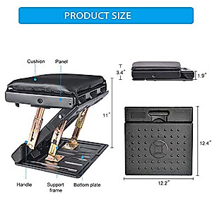 Leermart Adjustable Footrest with Removable Soft Foot Rest Pad Max-Load 120Lbs with Massaging Beads for Car,Under Desk, Home, Train,4-Level Height Adjustment Black