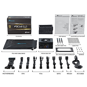 Seasonic Focus SGX-750 | 750W | 80+ Gold | Full-Modular | SFX Form Factor| Low Noise | Premium Japanese Capacitor | 10 Year Warranty | Nvidia RTX 30/40 Super & AMD GPU Compatible (Ref. SSR-750SGX)