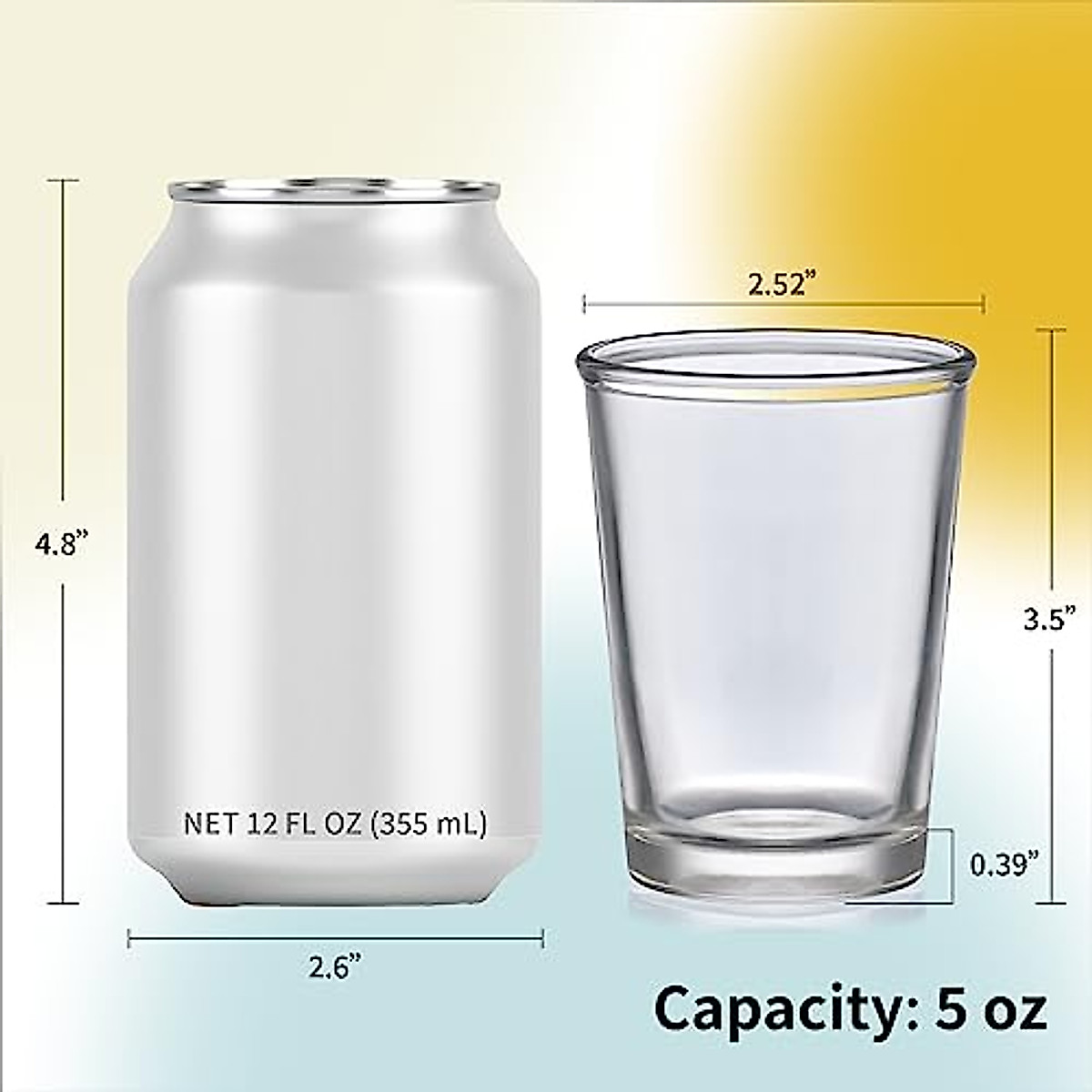 SOUL ONE 5 oz Heavy Based Drinking Glasses, Kids Small Drink Glassware for Orange Juice, Water, Milk, Coffee, Classic Thick Drinkware Glass Cup