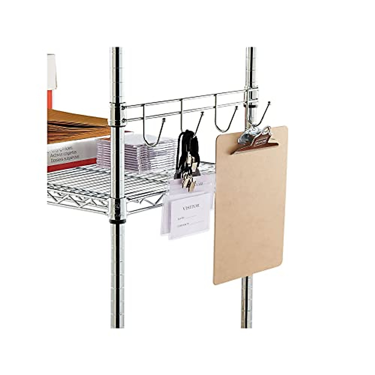 Alera ALESW59HB424SR 24 in. Deep 5-Hook Bars for Wire Shelving - Silver (2-Piece/Pack)