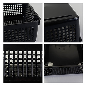 Hommp 6-Pack Plastic Paper Storage Baskets Trays, Black A4 Storage Basket