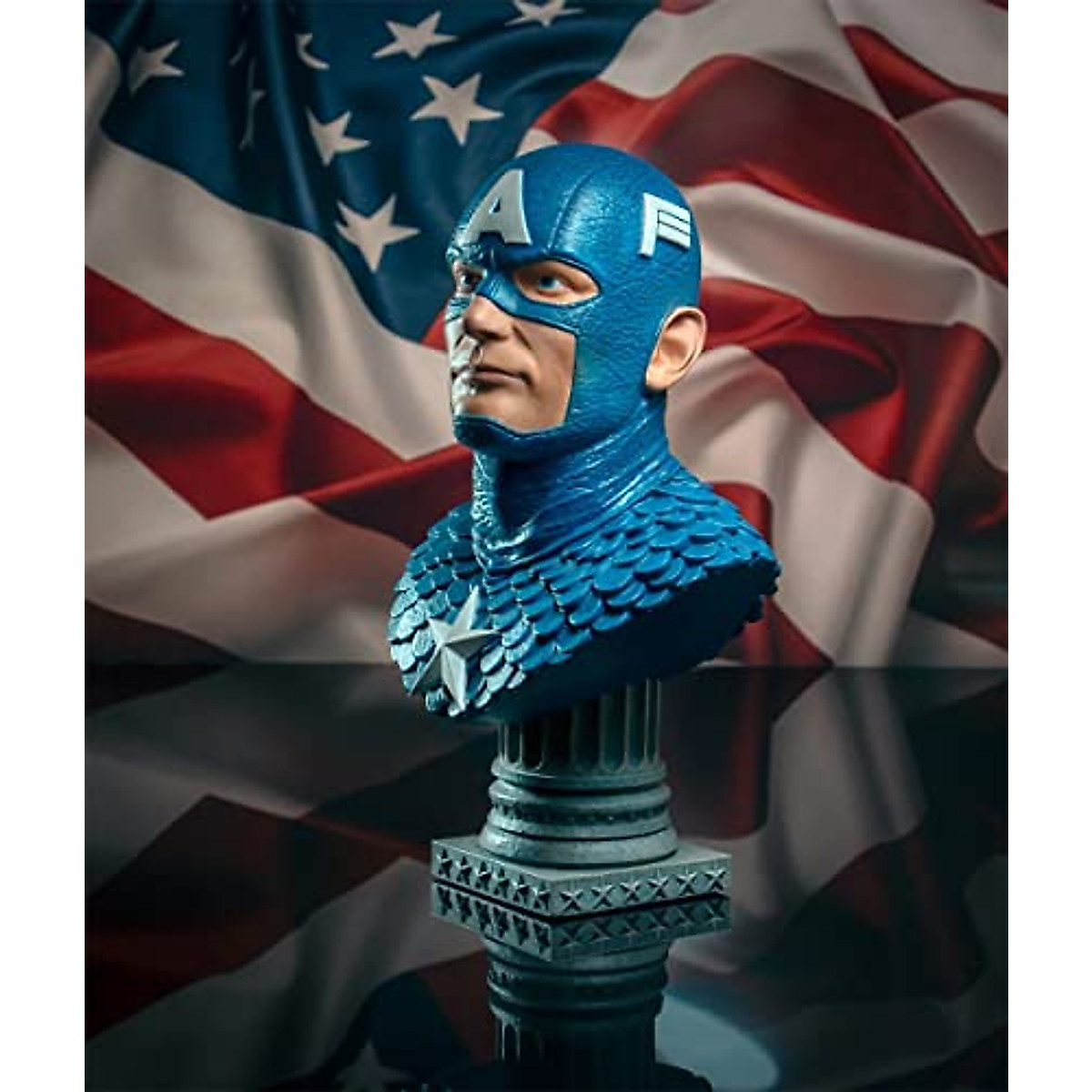 Legends in 3-Dimensions: Marvel Comics Captain America 1: 2 Scale Bust, Multicolor