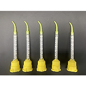 Dental Mixing Tips and Dental Intra Oral Tips for Dental Impression Mixing- 100Pcs, Yellow