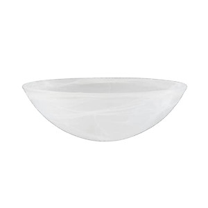 Aspen Creative 23514-11, Alabaster Replacement Glass Shade for Medium Base Socket Torchiere Lamp, Swag Lamp, Pendant and Island Fixture. 9-7/8" Diameter x 3-1/2" High.