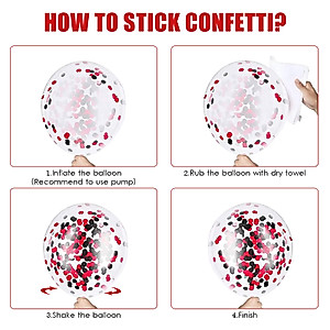 Red Black Gold Balloon Garland Arch Kit,128pcs Red Black Gold Confetti Balloon Arch Kit for Birthday Graduation New Year Wedding Anniversary Baby Shower Casino Theme Christmas Party Decorations