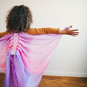 Sarah's Silks Blossom Fairy Wings | Butterfly Costume for Kids, Real Natural Silk Montessori Waldorf Toys Dress Up for Pretend Play | Hand Dyed Toy for Girls Ages 3-8