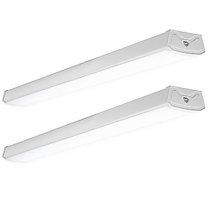 Sunco 2 Pack LED Wraparound Light Fixture 4FT, Garage Ceiling Lights, Linkable 40W=300W, 3500 LM, 6000K Daylight Deluxe, Hardwired, Surface Mount, Workshop Utility Light ETL