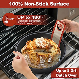 Silicone Bread Sling Dutch Oven - Best Japan Silicone. Non-Stick & Easy Clean Reusable Silicone Bread Baking Mat. With Extra Long Handles Bread Baking Sheet Liner, 2 Brown Set for Transferable Dough