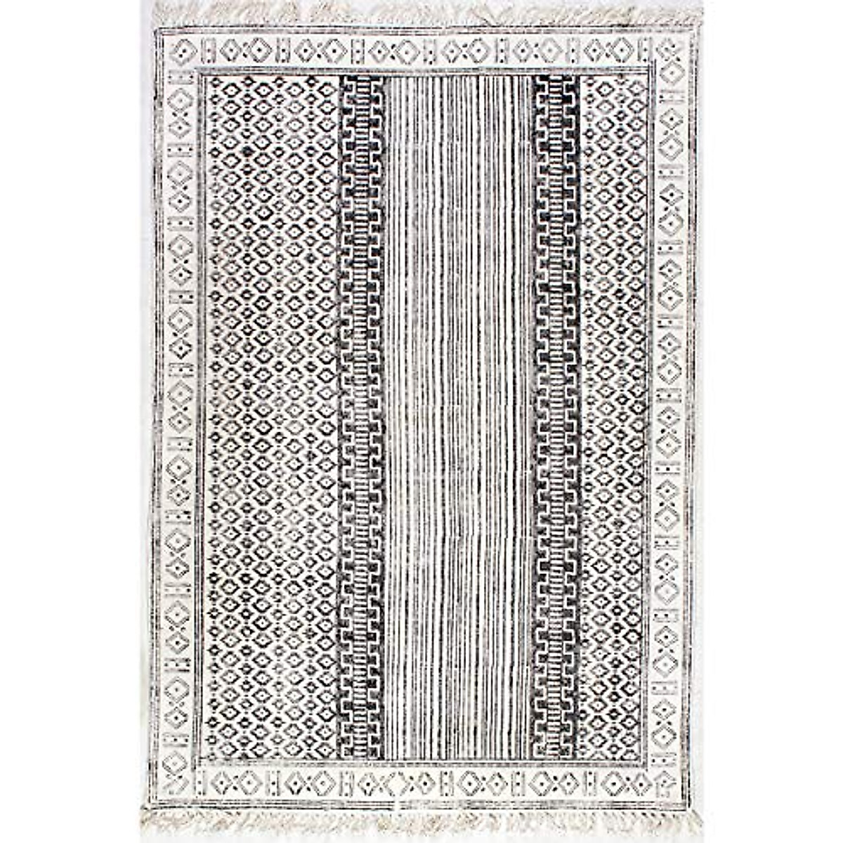 nuLOOM Striped Flatweave Native Area Rug, 5' x 8', Grey