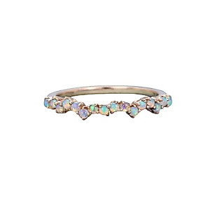 Beautiful Ethiopian Opal Ring,Sterling Silver Rose gold Plated Ring, Women Eternity Ring, Wedding Ring (8)