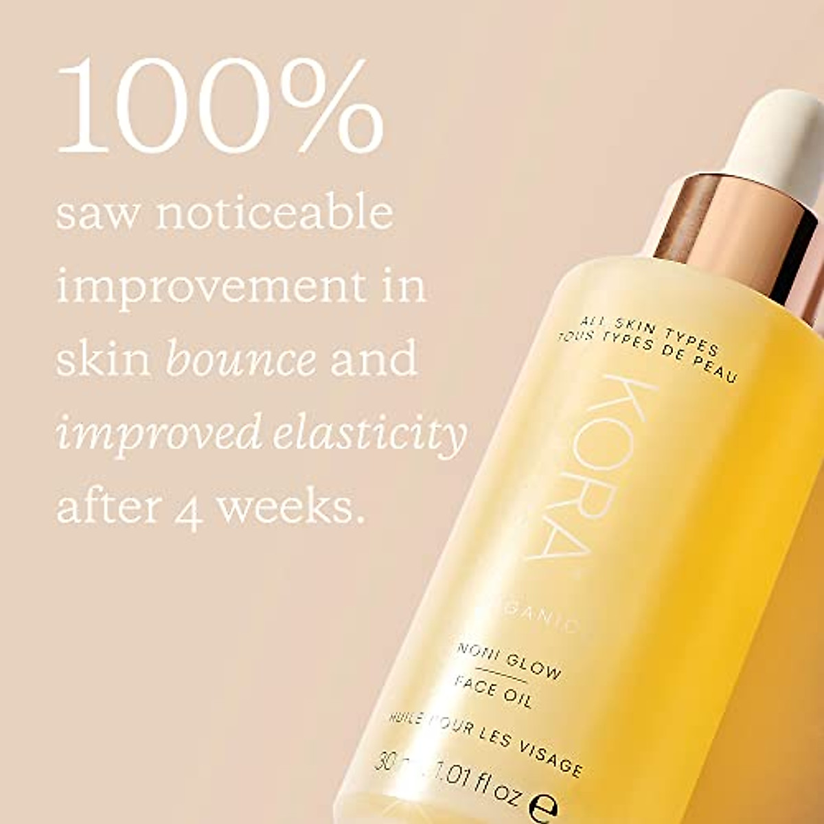 KORA Organics Noni Glow Plumping Face Oil | Nourish & Illuminate | Certified Organic | Cruelty Free | 0.34 fl oz