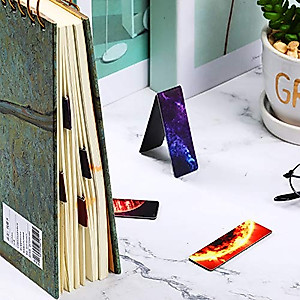 Magnetic Bookmarks Planets and Starry Sky Book Markers Set Magnet Page Markers for Reading School Classroom Library and Home (12 Pieces)