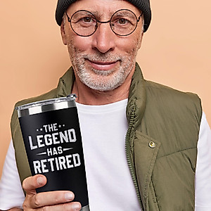 Retirement Gifts for Men, Him, Dad, Grandpa, Coworkers, Husband, Teacher - The Legend Has Retired - American Flag Tumbler 20Oz - Funny, Unique, Military, Cool, Best Retirement Gifts for Men 2024
