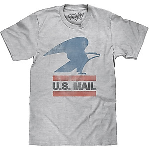 Tee Luv Men's USPS U.S. Mail Eagle Logo Shirt - United States Postal Service Shirt, Heather Grey, XL