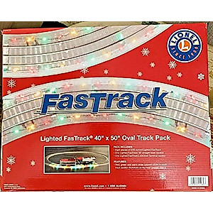 Lionel Lighted FasTrack Electric O Gauge, Illuminated 40"x50" Oval Track Pack