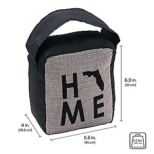 Elements Florida Home Sentiment Fabric Door Stopper, Gray and Black