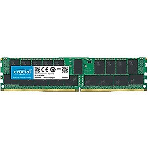 Crucial Technology 32GB DDR4 PC4-21300 2666MHz RDIMM, Dual Ranked Registered ECC Memory (CT32G4RFD4266)