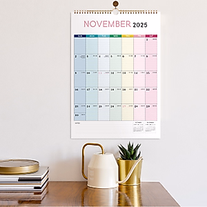 Wall Calendar 2023-2024 - Calendar 2023-2024, Jan. 2023 - Jun. 2024, 12" x 17", 2023 Wall Calendar with Thick Paper, Twin-Wire Binding + Hanging Hook + Large Blocks with Julian Dates - Colorful Lump