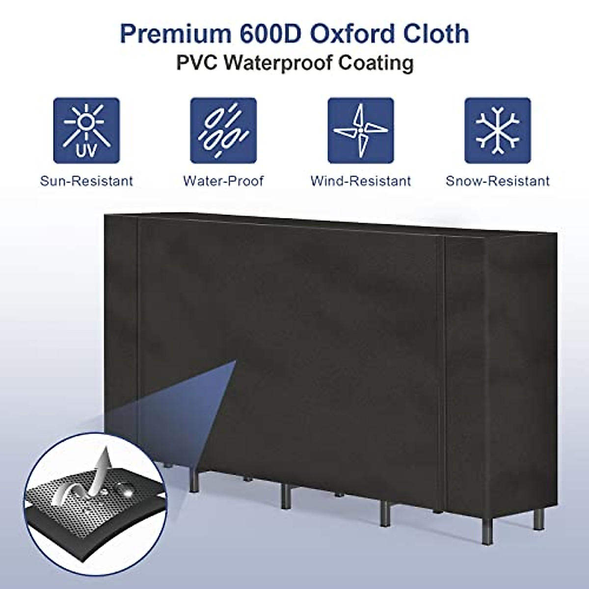 ETELI Firewood Rack Outdoor with Cover 5 ft Heavy Duty Wood Log Rack Holders Waterproof Indoor Firewood Storage for Fireplace, Black