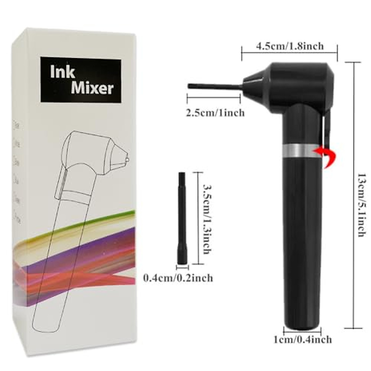 Tattoo Pigment Makeup Electric Ink Mixer Eyebrow Color Supply Tool Agitator Machine 100 Mixing Sticks Set