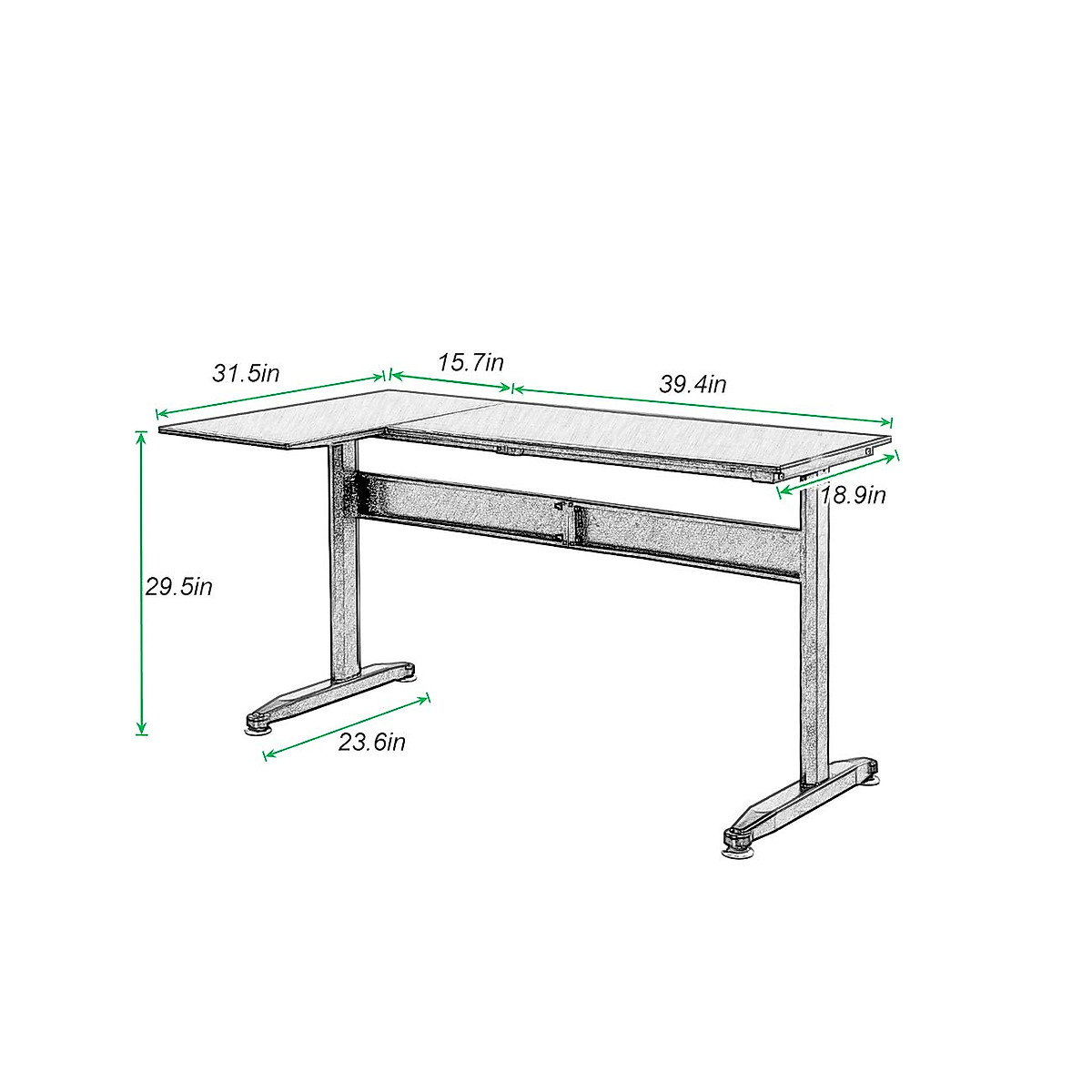 SogesGame Computer Desk L Shaped Corner Desk Gaming Desk Large Size Home Office Desk, XTD-DJ01-BK-S8-US