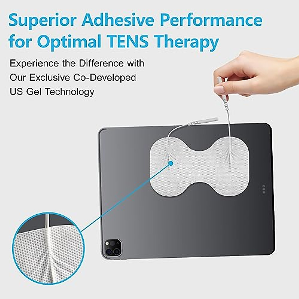 DOMAS TENS Unit Replacement Pads - 4.5" x 6" Large Butterfly Shaped Electrode Pads Premium Made in USA Gel, Individually Packaged, Universal Compatibility, Large Size - Pack of 5