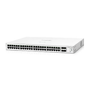 HPE Networking Instant On Switch Series 1830 48-Port Gb Smart-Managed Layer 2 Ethernet Switch | 48x 1G | 4X SFP | Fan-Less | US Cord (JL814A#ABA)