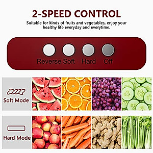 KOIOS Juicer, Masticating Slow Juicer Extractor with Reverse Function, Cold Press Juicer Machine with Quiet Motor, BPA-FREE Juicer Easy to Clean