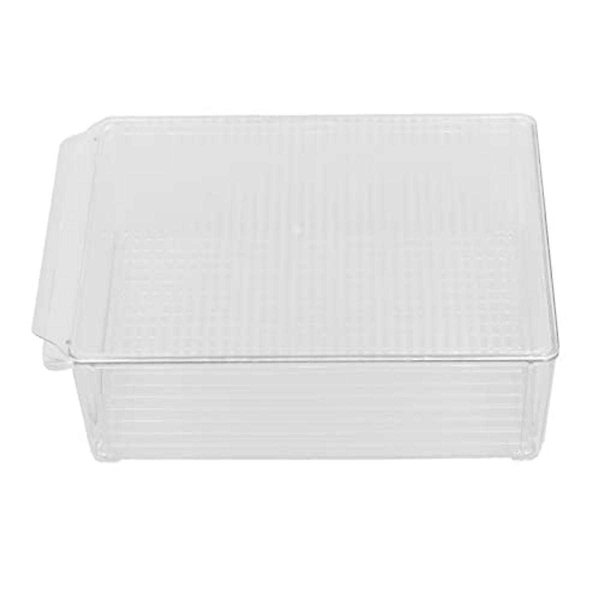 Delaman Pantry Storage Bins with Lid Large Capacity Transparent Food Grade Portable Durable Multifunction Pantry Containers(B)