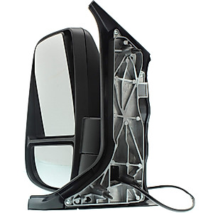 Kool-Vue FD335EL Power Mirror compatible with Ford Transit Van 15-17 Left Side Manual Folding Non-Heated Medium/High Roof Textured Black