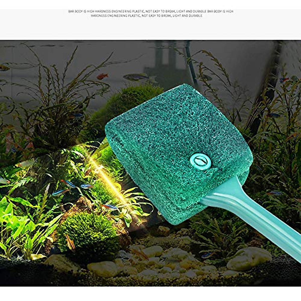 3 PCS Double-Sided Aquarium Fish Tank Algae Cleaning Brush with Non-Slip Handle, Sponge Scrubber Cleaner for Glass Aquariums and Home Kitchen …