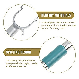 Abaodam 3pcs stitching clothes rail professional dresses specialty tools accessories outdoor closet hooks reach closet pole reach pole hook Clothes Drying Rod Sturdy Clothes Pole CD