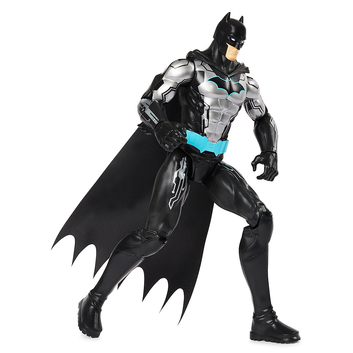 Batman 12-inch Bat-Tech Action Figure (Black/Blue Suit), Kids Toys for Boys Aged 3 and up