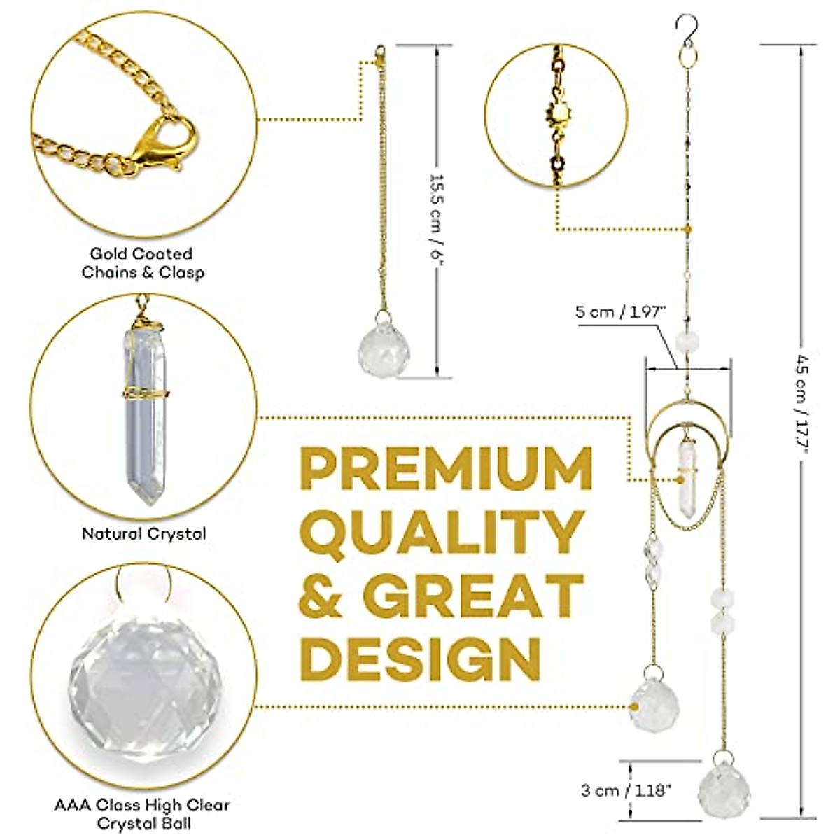 2Pieces Brighter Home Suncatcher Crystal Prism Hanging Ornament Rainbow Maker Perfect Decoration for Home Garden Car Wedding Party Gift Christmas Day