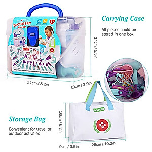 Doctor Kit for Kids and Toddlers - 22 Pieces Medical Role Play Toys–Doctor Pretend Toy- Dr Playset with Medical Storage Box