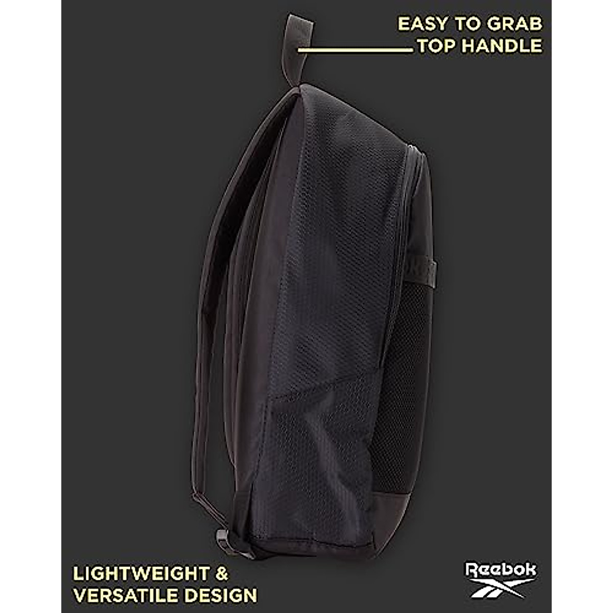 Reebok Backpack - Rimson Sports Gym Bag - Lightweight Carry On Weekend Overnight Luggage - Casual Daypack for Travel, Beach, Black-New