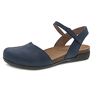 Dansko Rowan Sandal for Women – Memory Foam and Cork Footbed for Comfort and Arch Support – Lightweight Rubber Outsole for Long-Lasting Wear – Versatile Casual to Dressy Footwear Navy 7.5-8 M US