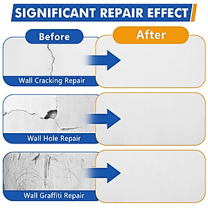 4 Pack Drywall Repair Kit, Wall Spackle Repair, Wall Mending Agent, Drywall Hole Fill Quick and Easy Solution, Wall Patch Repair Kit with Scraper and Sandpaper(4 x 100g)