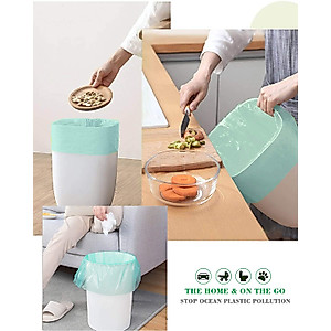 8 Gallon Trash Bags Bathroom Trash Bags, AYOTEE 40 Count Ultra Strong Unscented Garbage Bags Clear Trash Bags Waste Basket Liners for Bathroom, Kitchen,Bedroom, Office, Pet, Car(Green)