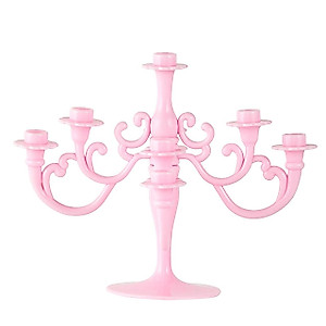 Slant Collections Birthday Candle Holder Candelabra Cake Topper, 5.5" H, Pink
