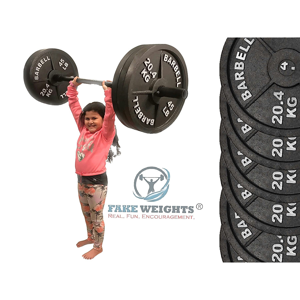 Fake Weights - Fake Not 45lb Weight Plates Styrofoam Olympic Style 45 lb 3 Barbell Pairs (6 plates) - Props for photobooth, props for movies, props for photoshoot, props for 360 photo booth