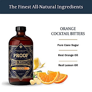 Old Fashion Cocktail Mix - Made with Real Ingredients & Cane Sugar - Orange Flavor - Fast, Easy, Delicious, Handcrafted Cocktail Syrup - - 16oz - 1 Bottle